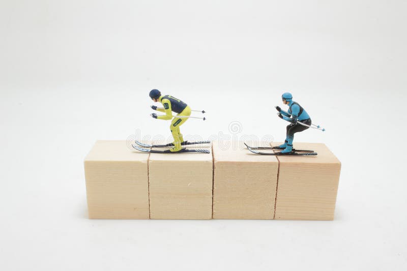 The Empty Wooden Cubes with Fun Figure Stock Photo - Image of macro ...