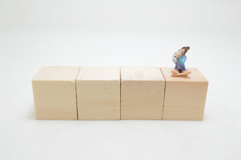 An Empty Wooden Cubes with Fun Figure Stock Image - Image of ...