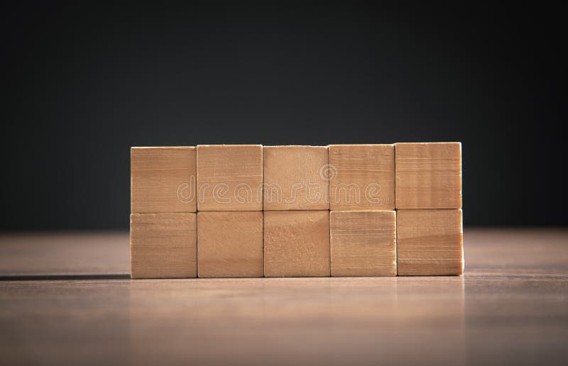 Empty Wooden Cubes on the Table Stock Photo - Image of development ...