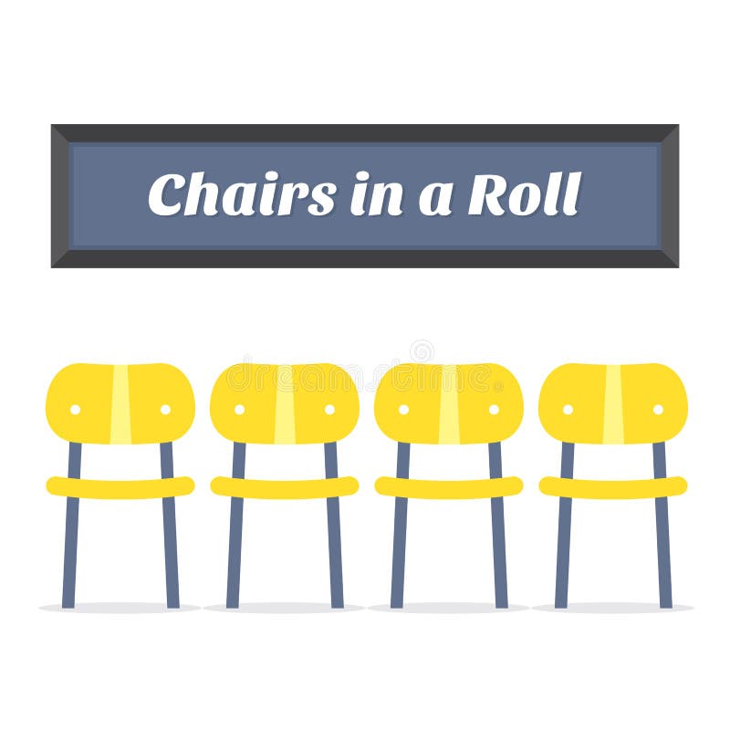 Empty Wooden Four Chairs on White Background Stock Vector ...