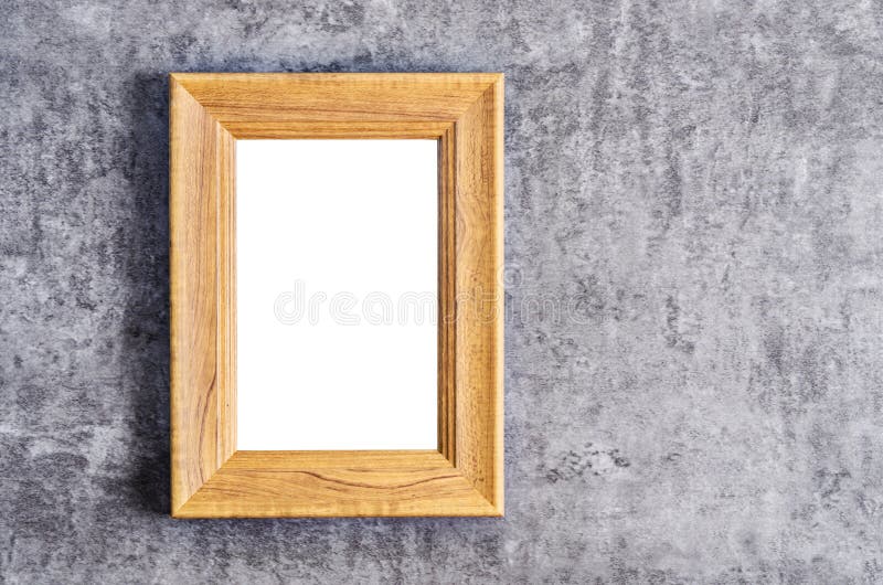Empty Wooden Frame on Dark Background Stock Image - Image of decoration ...