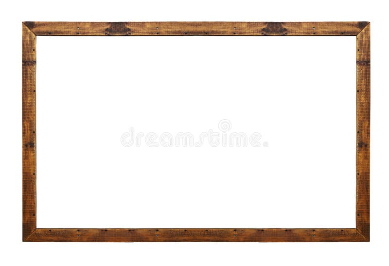 Empty Wooden Frame Isolated on White Stock Image - Image of bordering ...