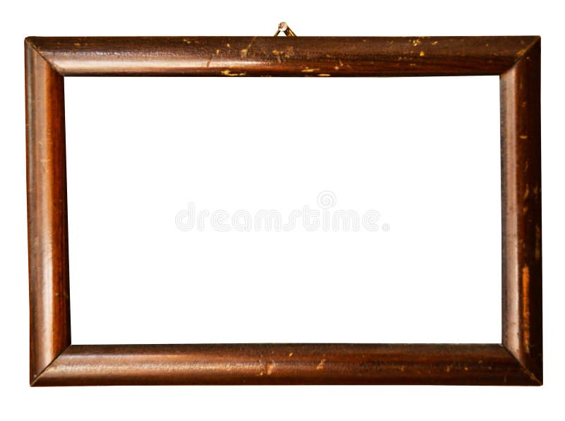 Empty Wooden Frame with Nail Isolated on White Stock Image - Image of ...