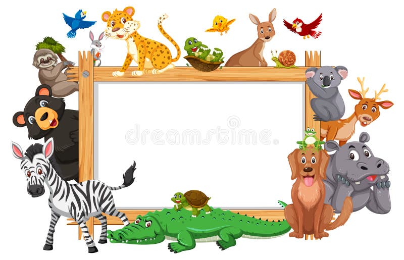 Wild Animals Wooden Signs Stock Illustrations – 105 Wild Animals Wooden ...
