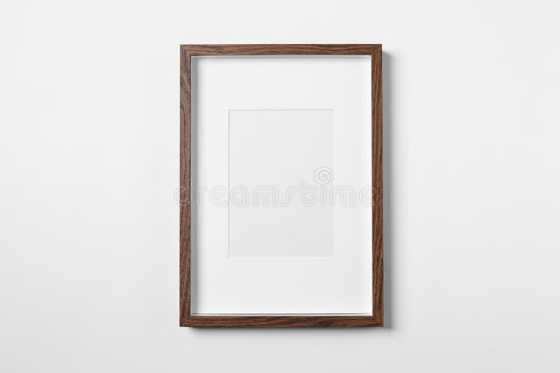 Empty Wooden Frame on White Background. Mockup for Design Stock Photo ...