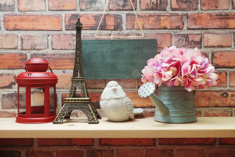 Empty Wooden Hanging Background Eiffel Tower Shelve Stock Photos - Free ...