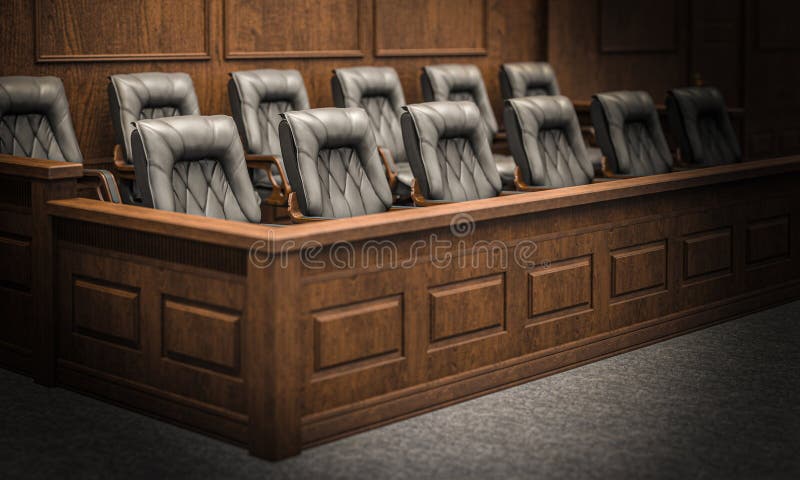 Empty wooden jury bench stock illustration. Illustration of freedom ...