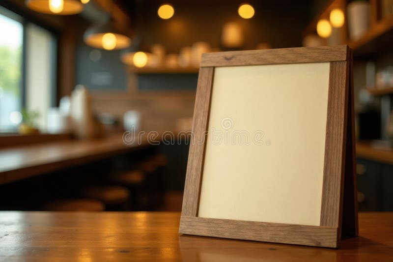 Empty Wooden Menu Sign, Blurred Eatery Backdrop, Advertising, Template ...