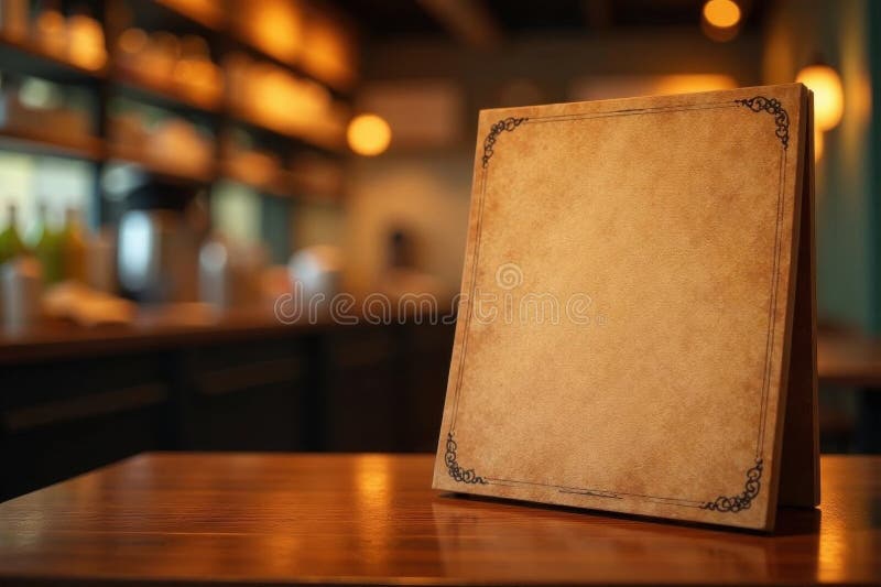 Empty Wooden Menu Sign, Blurred Eatery Backdrop, Vintage, Rustic ...