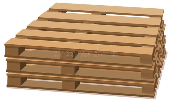 Empty Wooden Pallet for Goods Stack Isolated on White Stock Vector ...