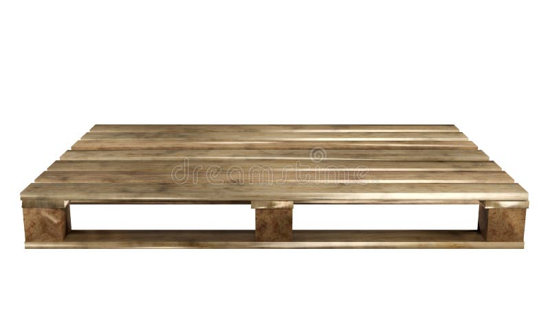 Empty Wooden Pallet Isolated on White Background , 3D Rendering Stock ...
