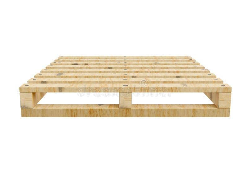 Wooden Pallet Front View Isolated White Background Stock Illustrations ...