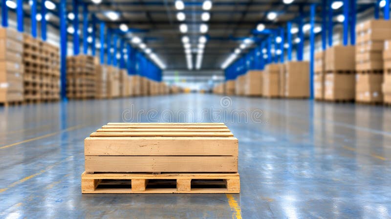 Empty Wooden Pallet Large Bright Warehouse Stock Photos - Free ...