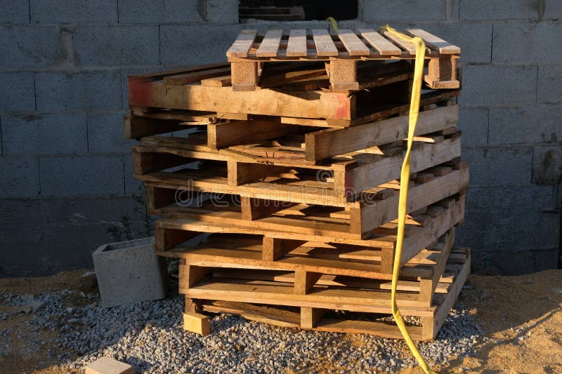 Empty wooden pallets stock photo. Image of wooden, pallets - 285007924