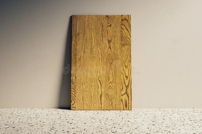 Two Wooden Panel Leaning on Concrete Wall. Design and Mock Up Template ...