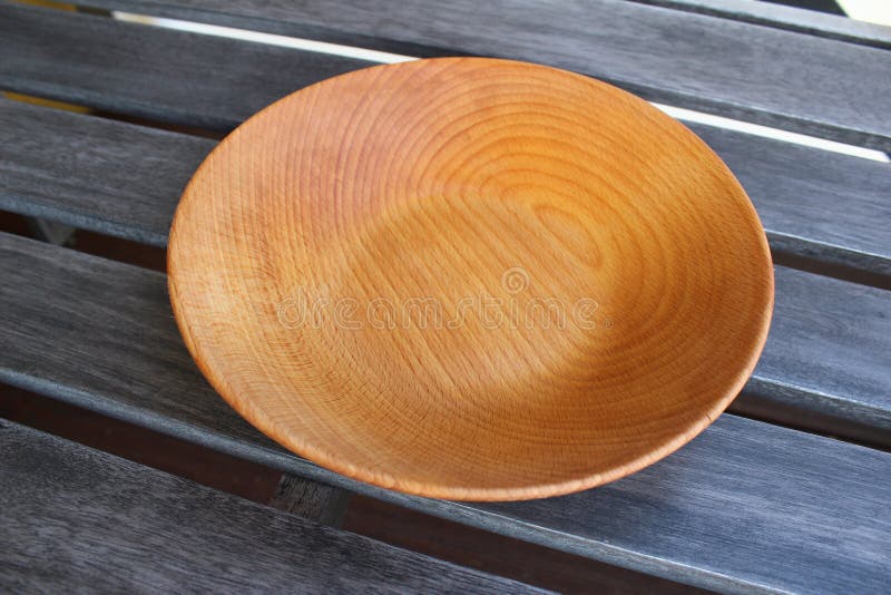 Empty wooden plates stock photo. Image of handmade, bowl - 57516990