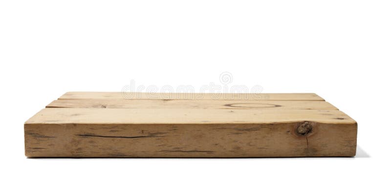 Empty Wooden Podium. Rectangular Wooden Plank Isolated on White ...