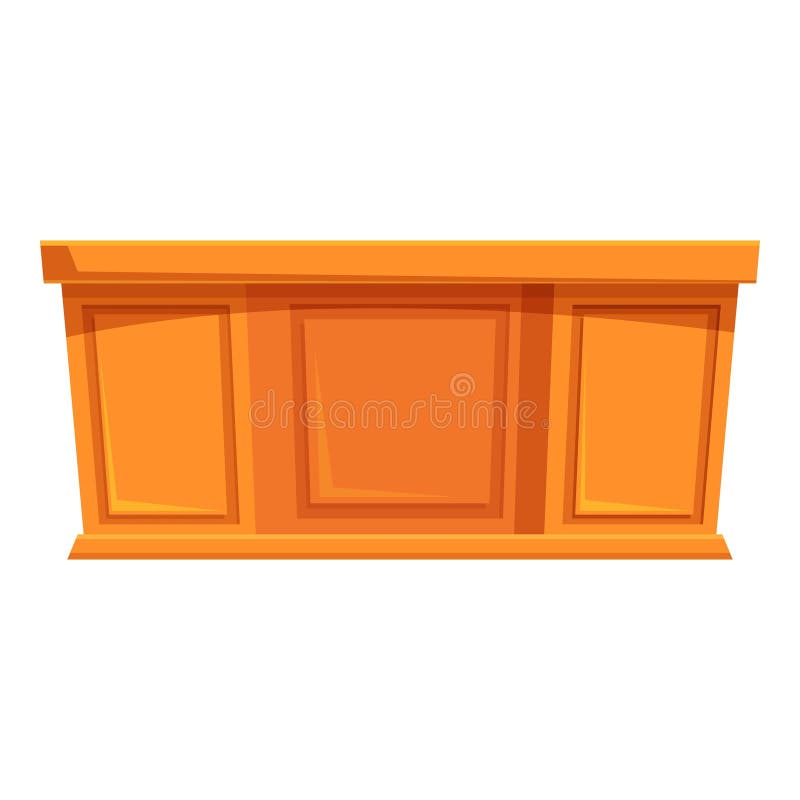 Empty Wooden Reception Desk Standing in Office Room Stock Illustration ...