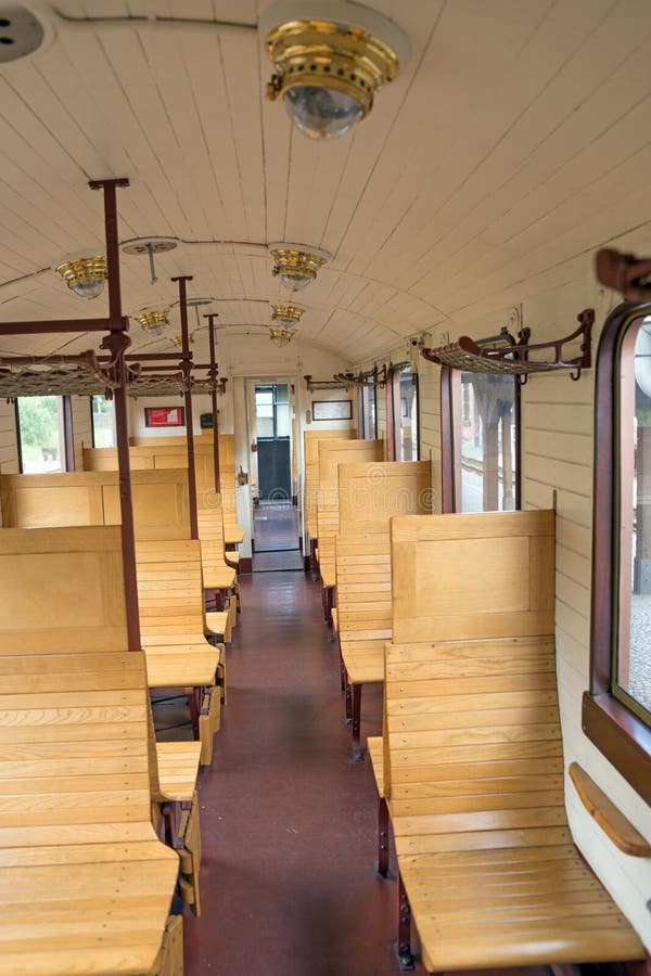 Empty Wooden Seats in Old Train Stock Image - Image of antique, robby ...