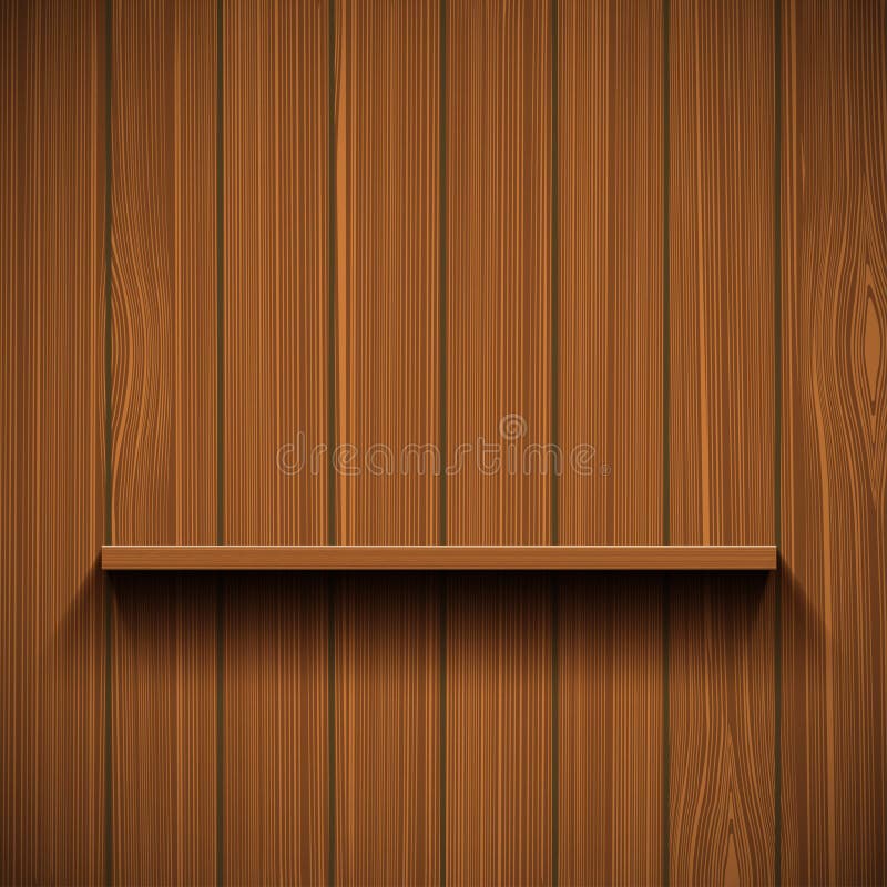 Empty Wooden Shelf for Tools. Rustic Background. Stock Il Stock Vector ...