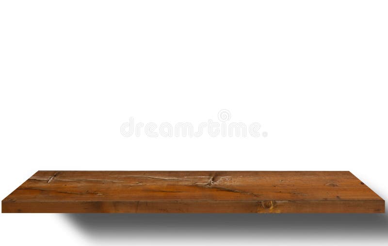 Empty Wooden Shelf on White Background Desing Stock Illustration ...