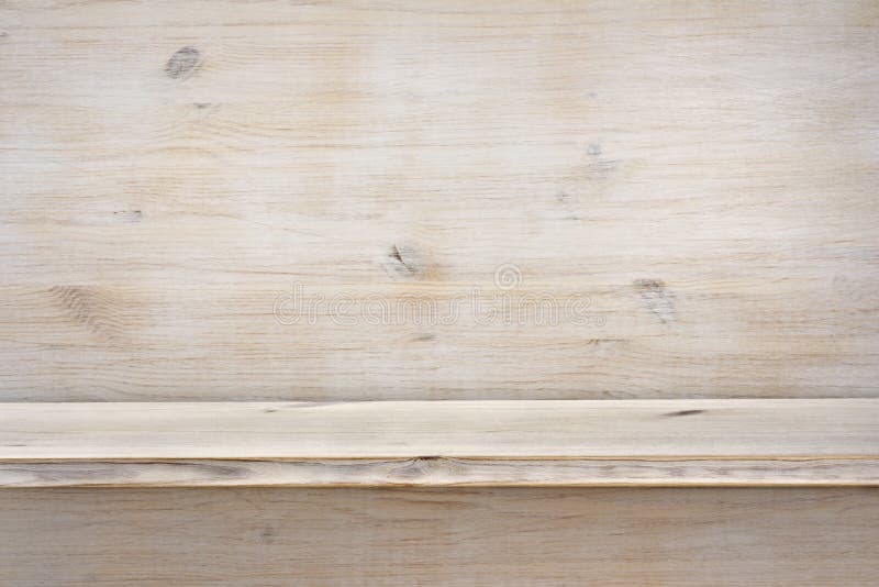 Empty Wooden Shelf on Wood Texture Background Stock Photo - Image of ...