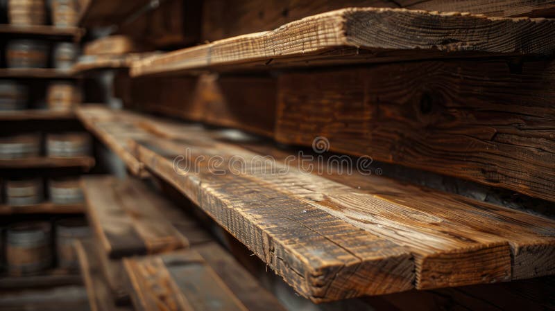 Empty wooden shelves stock photo. Image of elegant, stylish - 362671986