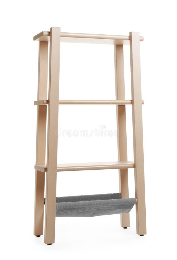 Empty Wooden Shelving Unit Isolated Stock Photo - Image of design, rack ...