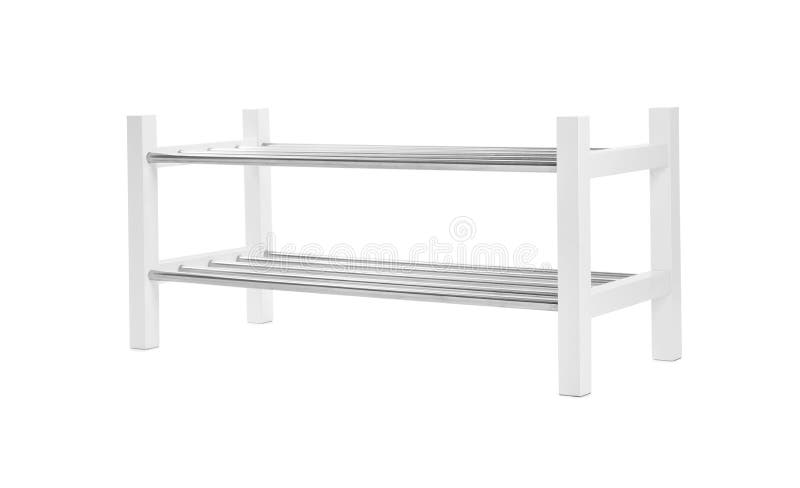 Empty Wooden Shoe Shelf Isolated Stock Photo - Image of modern ...