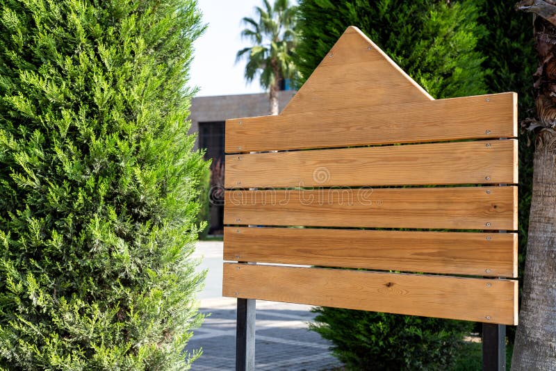 An empty wooden sign board stock image. Image of aged - 260546219