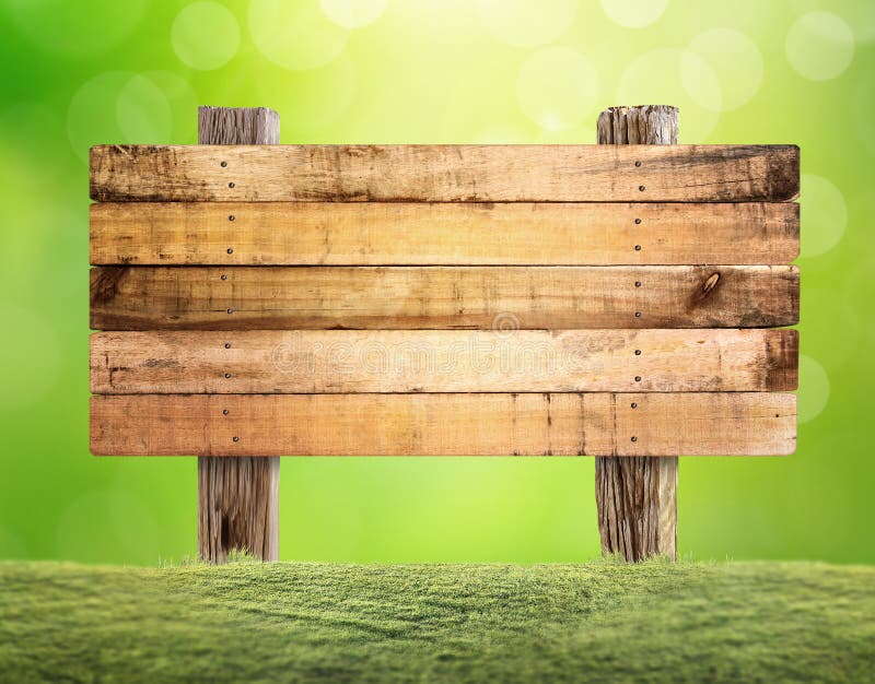 Empty wooden sign hanging stock illustration. Illustration of ...