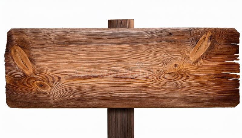 Empty Wooden Sign Isolated on White Background PNG Stock Illustration ...