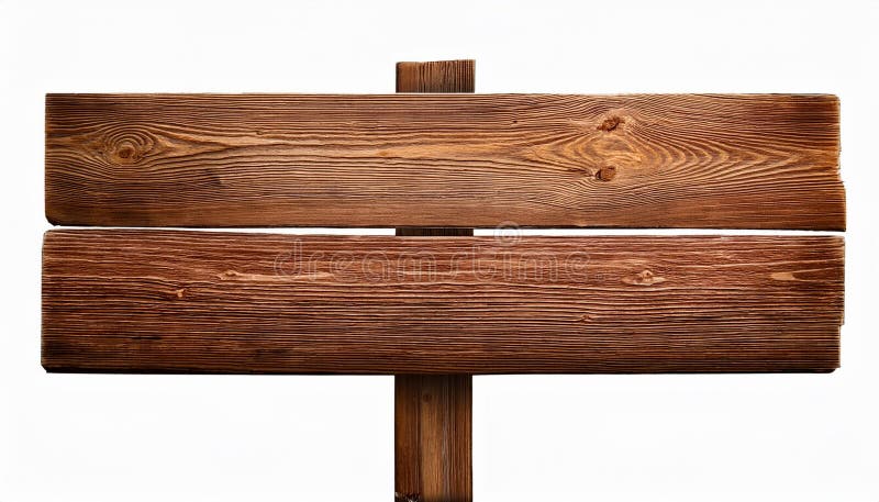 Empty Wooden Sign Isolated on White Background PNG Stock Illustration ...