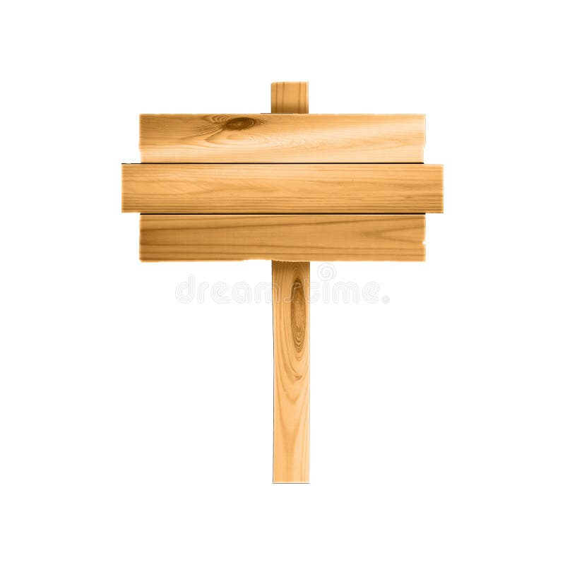 Empty Wooden Sign Isolated on White. Mockup for Design Stock Photo ...