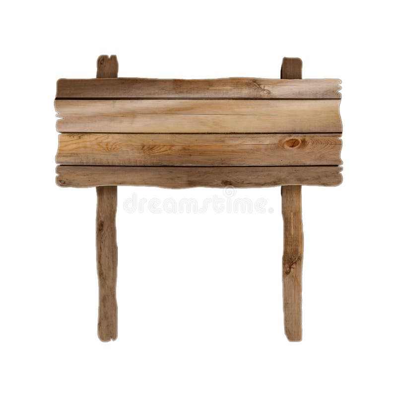 Empty Wooden Sign Isolated on White. Mockup for Design Stock Image ...