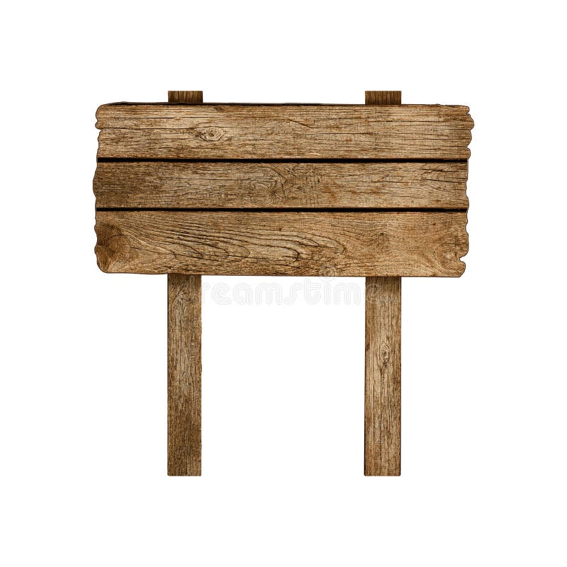 Empty Wooden Sign Isolated on White. Mockup for Design Stock Photo ...