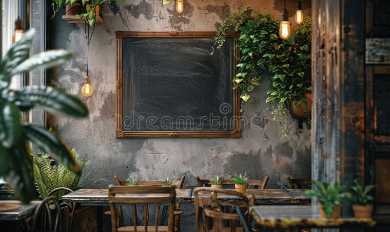 Empty Wooden Signboard on a Wooden Table in a Cafe or Restaurant Stock ...