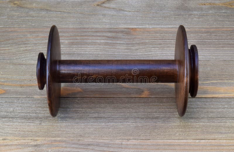 Wood Spinning Wheel Bobbin with a Leader of Yarn Used To Attach Roving ...