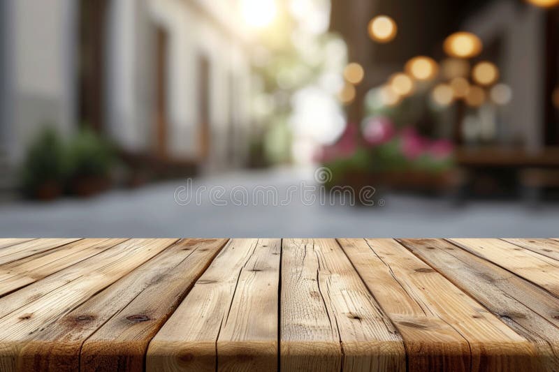 Empty Wooden Table Abstract Blurred White Interior Background, Product ...