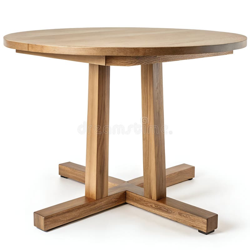 Empty Wooden Table Base Side View for Product Display Isolated on White ...