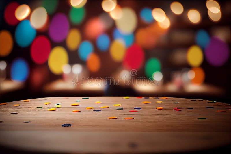 Empty Wooden Table on Birthday Background.generative Ai Stock ...
