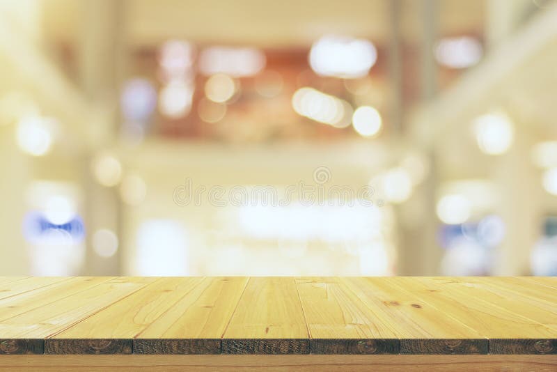 Empty Wooden Table with a Blurred Background Stock Illustration ...