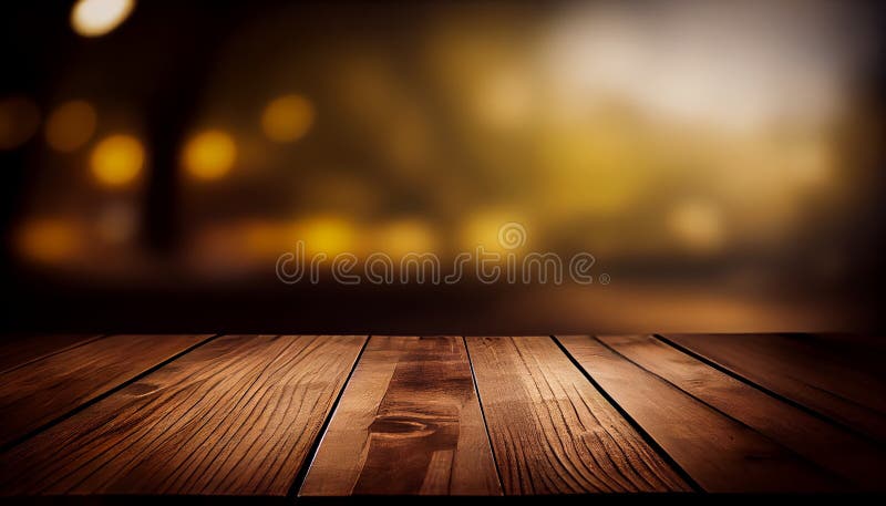 Empty Wooden Table with Blurred Background of Outdoor Cafe or Coffee ...