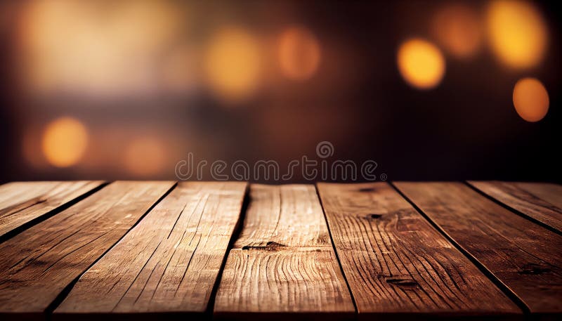 Empty Wooden Table with Blurred Background of Outdoor Cafe or Coffee ...