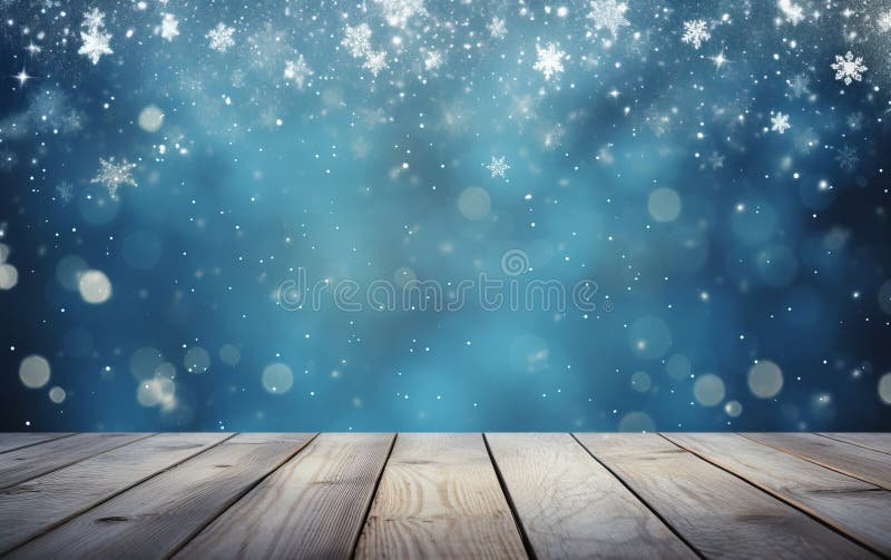 Empty Wooden Table and Bokeh Lights Blurred Stock Illustration ...