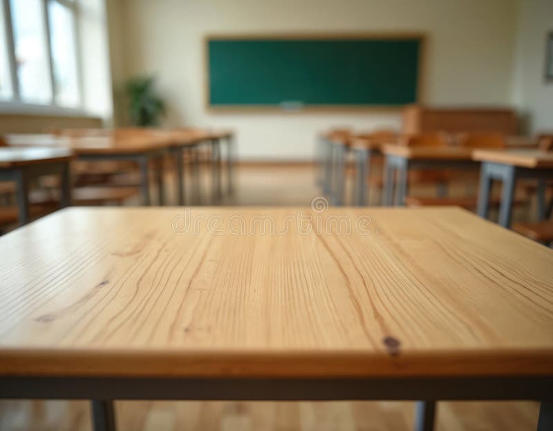 Empty Classroom and Blackboard with Table Generative AI Stock ...