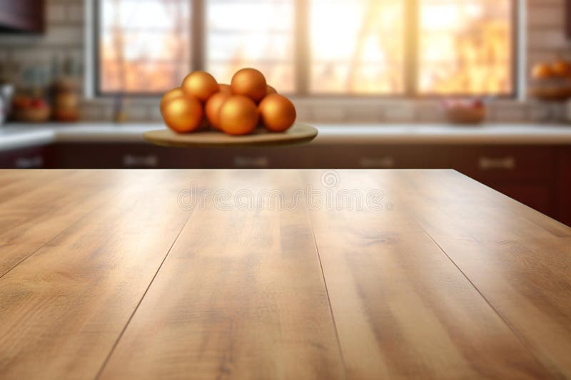 Empty Wooden Table in Front of Blurred Winter, Arts & Architecture ...