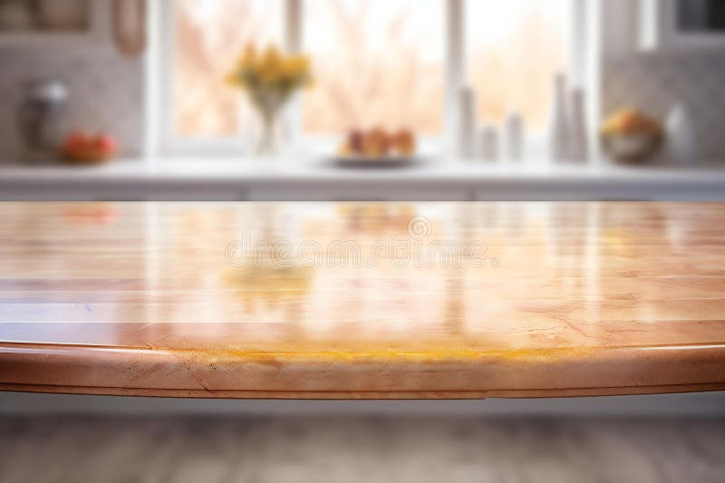 Empty Wooden Table in Front of Blurred Winter, Arts & Architecture ...