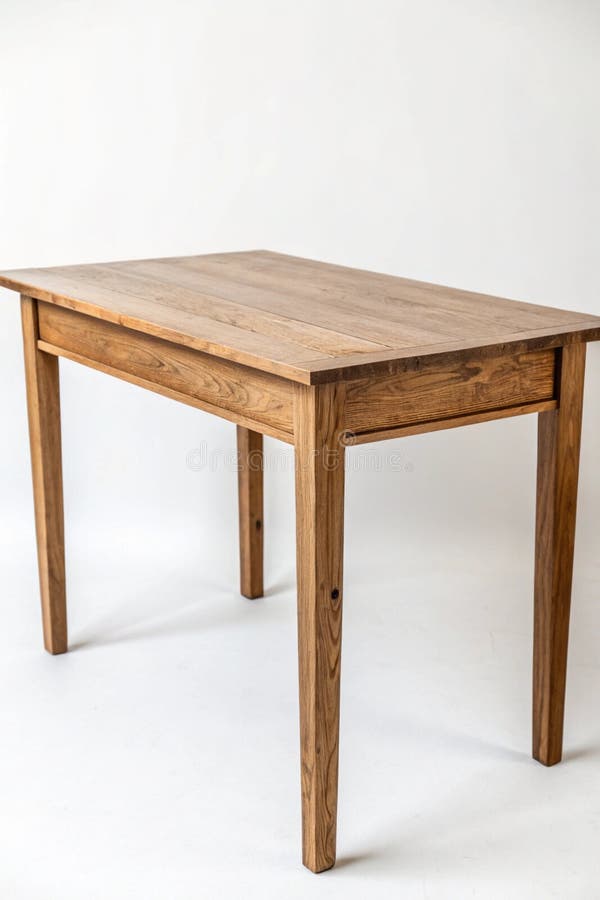 Empty Wooden Table Front View Isolated on White Background Stock Image ...