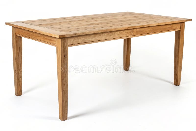 Empty Wooden Table Front View Isolated on White Background Stock Image ...